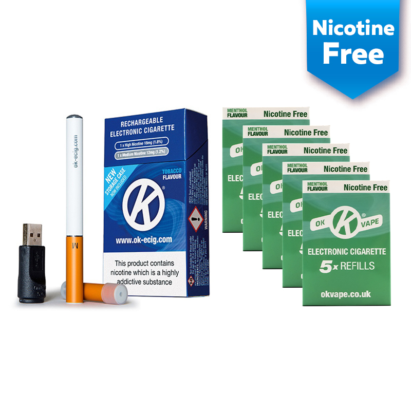 OK Vape E-Cig Kit and Refill Cartridges - VapeMountain.com