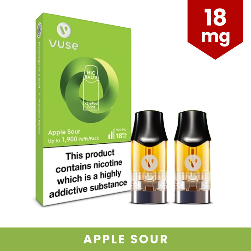 Vuse ePod 2 Apple Sour Refill Pods (18mg) - VapeMountain.com